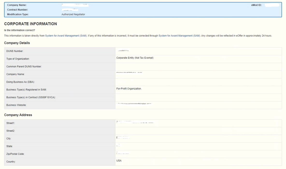 How to Submit a Modification through GSA eMod