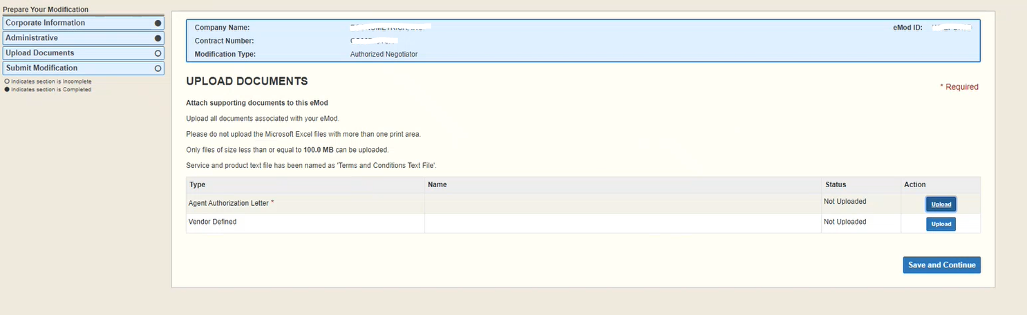 How to Submit a Modification through GSA eMod