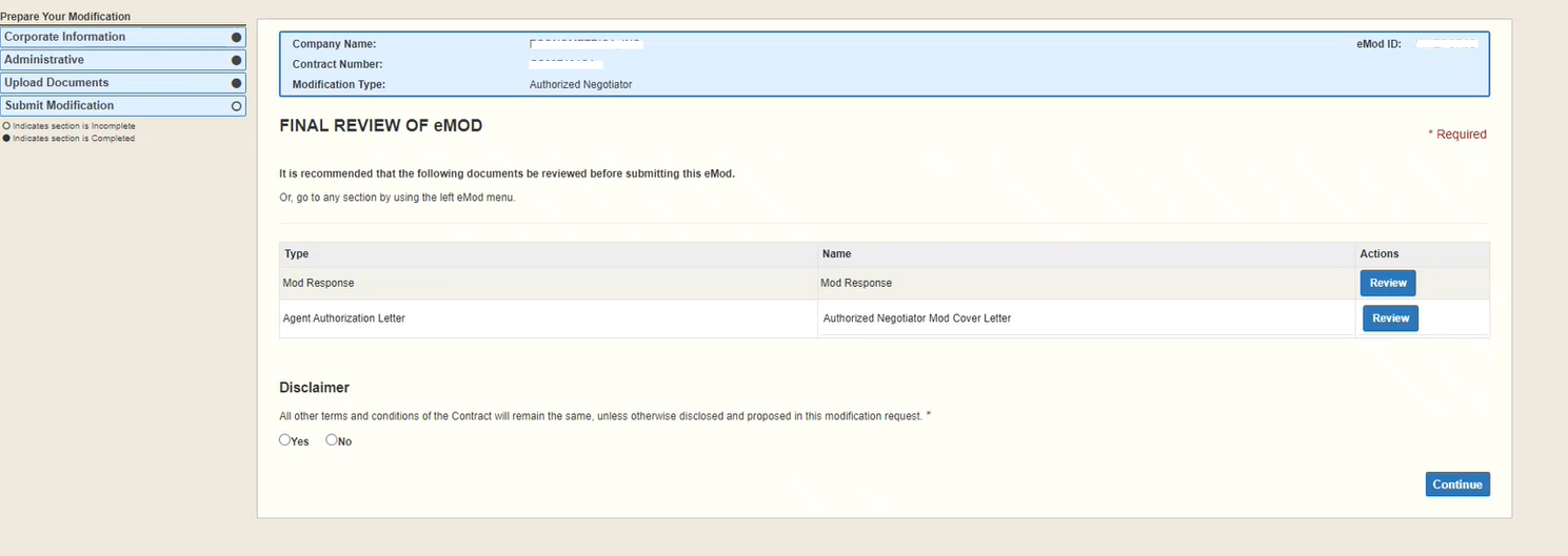 How to Submit a Modification through GSA eMod