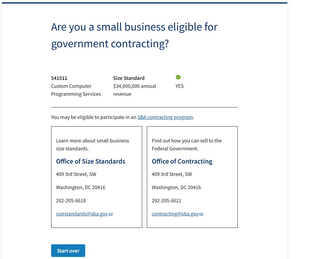 How to Use the SBA’s Size Standard Tool