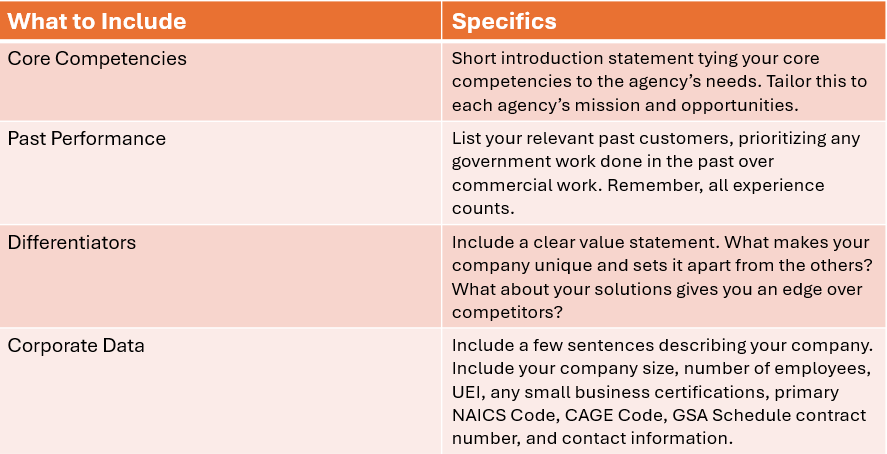 How to Write a Capabilities Statement for a Government Customer